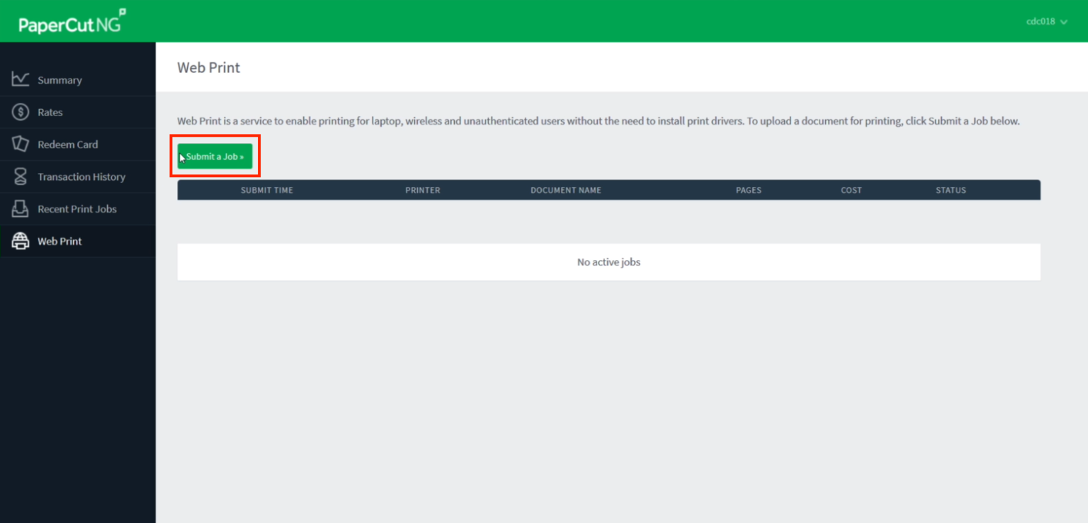 Submit a document for printing